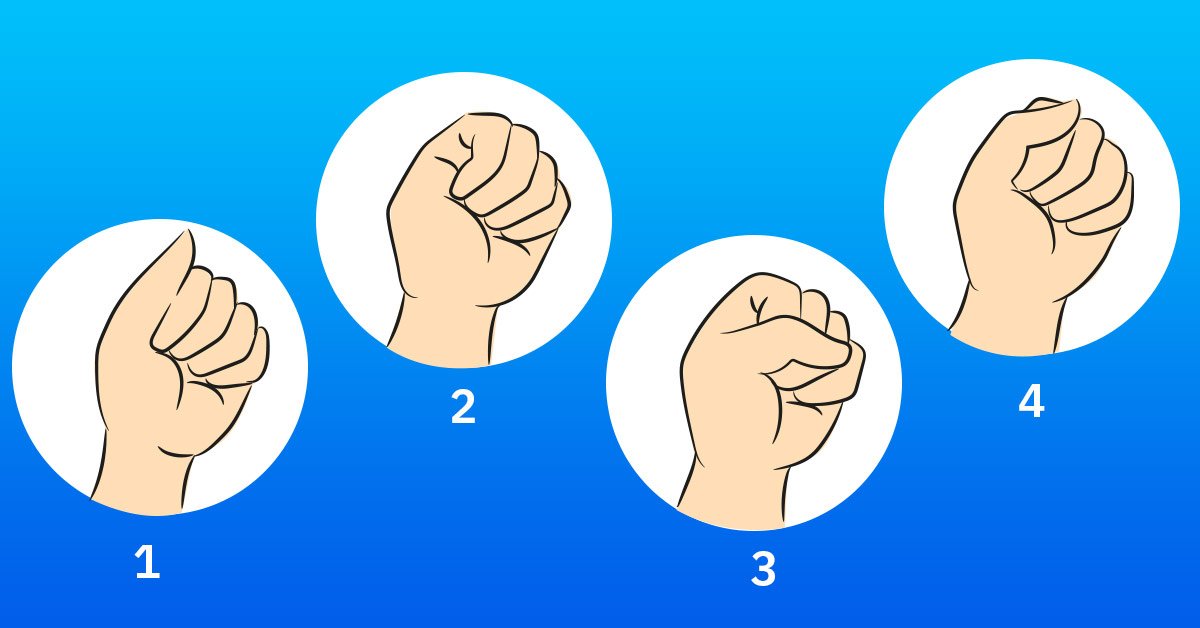 Apretar la mano en un puño y ver qué dedo está arriba, una ...